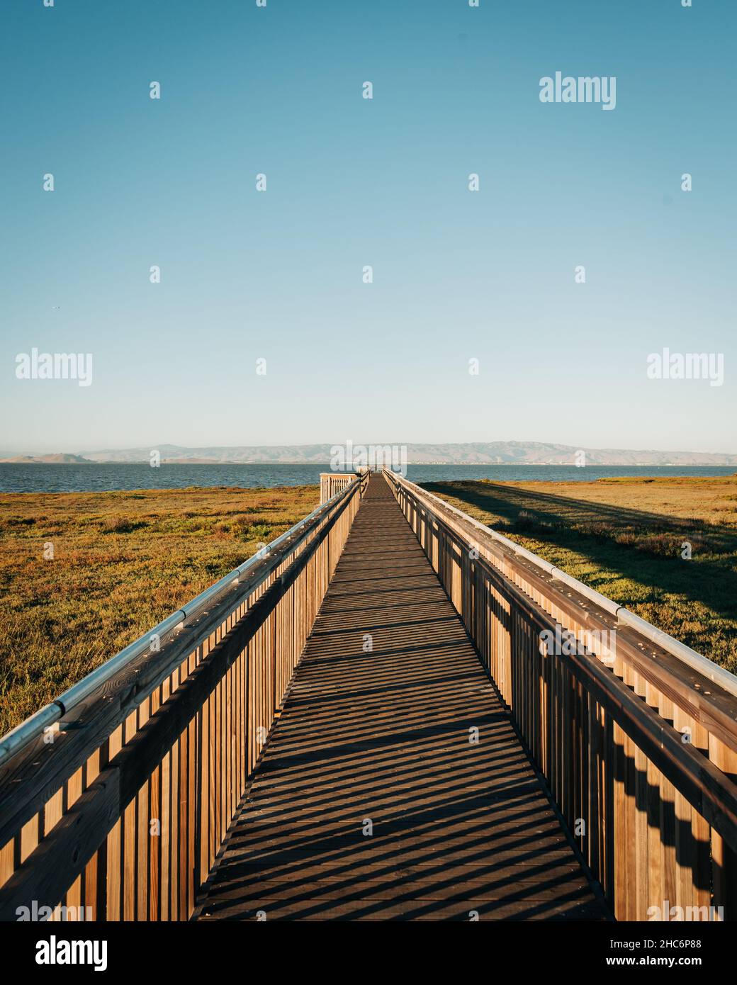 Marsh boardwalk trail at Baylands Nature Preserve, in Palo Alto ...