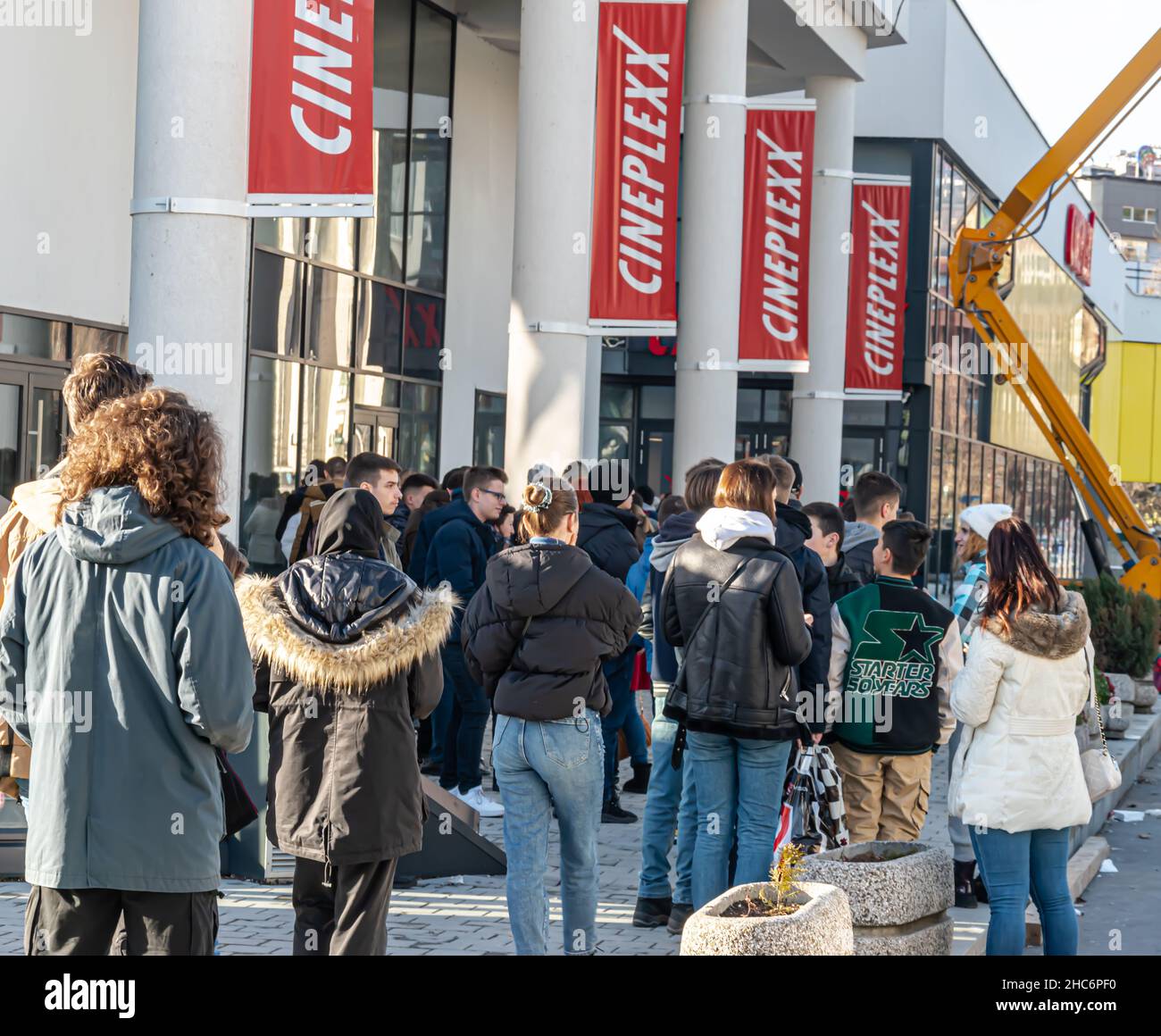 Queue for free tickets for Cinema Night n front of Cineplexx CInema ...