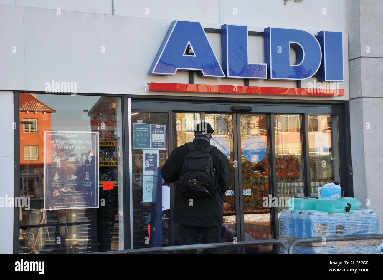 Copenhagen/Denmark./25 December 2021/ German Aldi grocery storeis ...