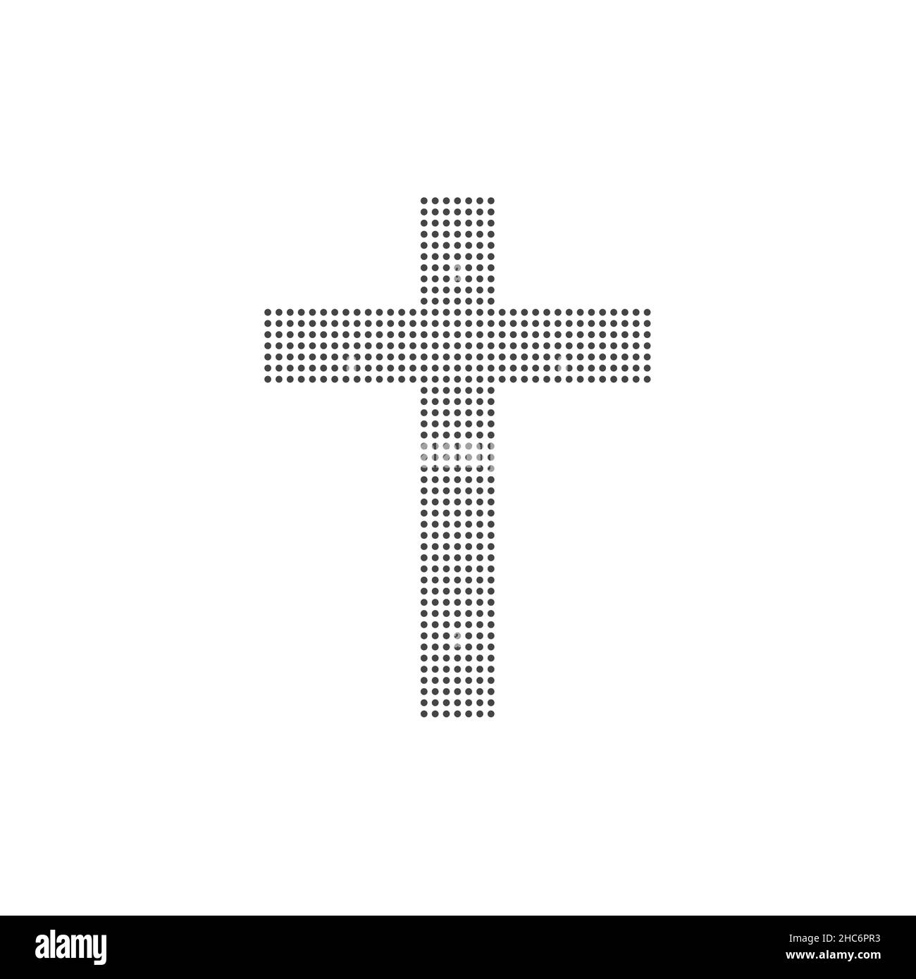 Cross of Christ made of dots. Dotted crucifix. Flat isolated Christian ...