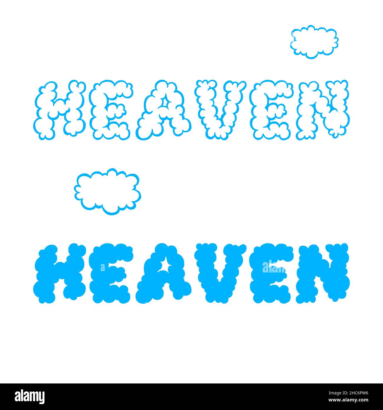 HEAVEN. font. Flat isolated Christian illustration, biblical background ...