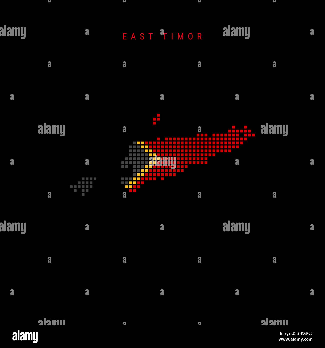 Square dots pattern map of East Timor. Timor-Leste dotted pixel map ...