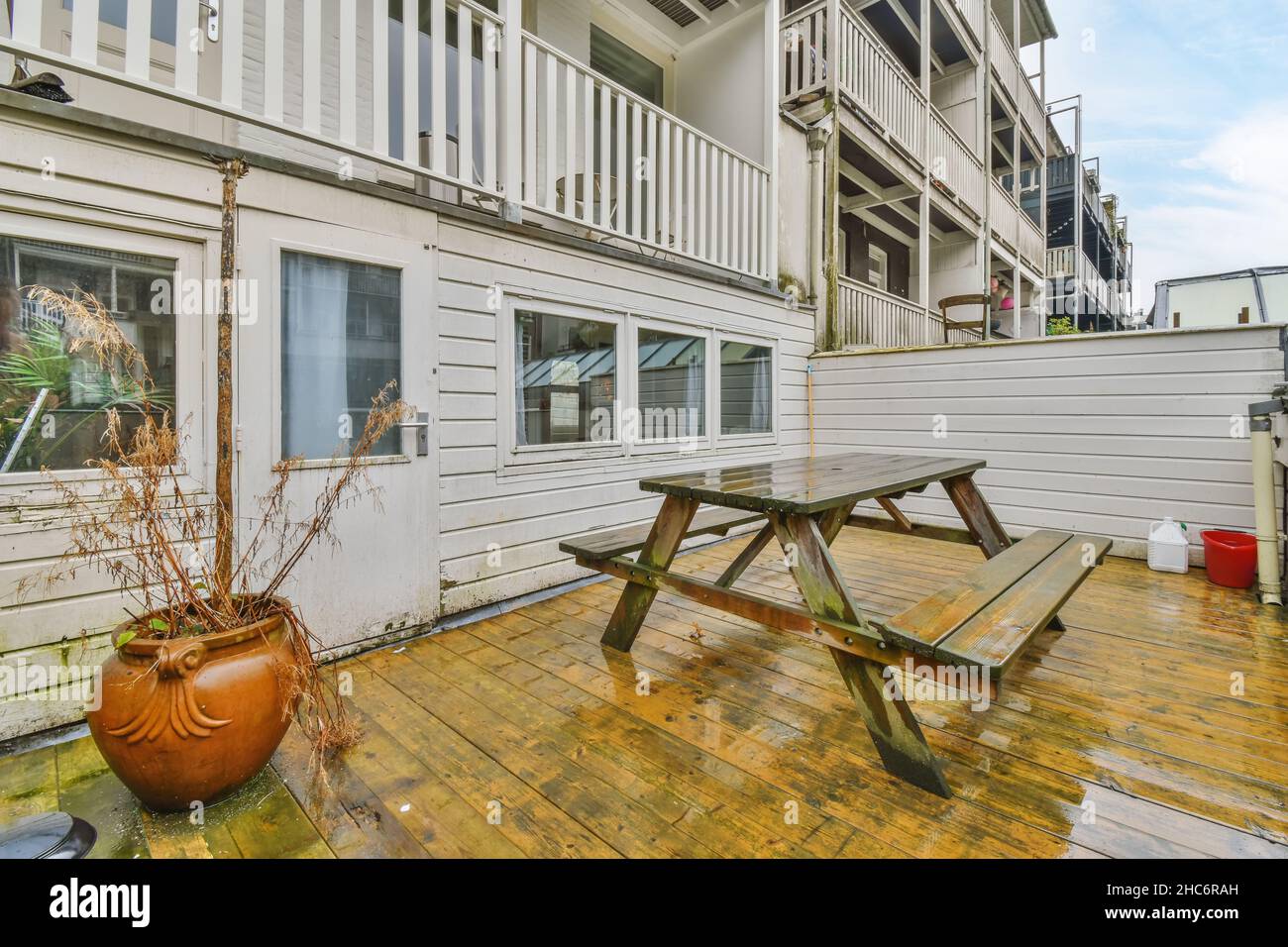 View of the beautiful veranda of the house Stock Photo - Alamy