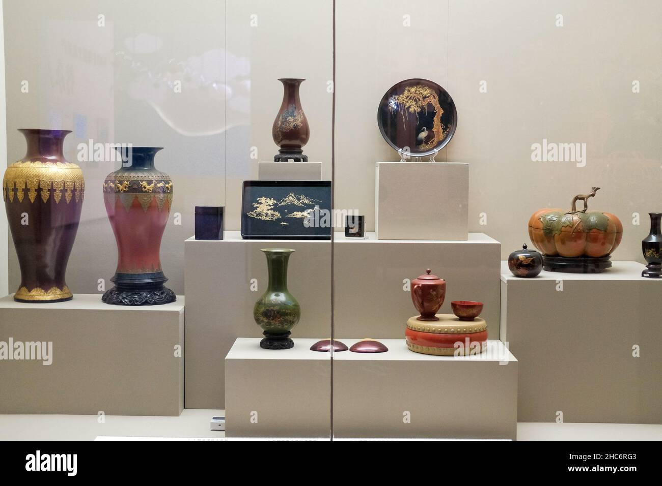 The collection in the museum window Stock Photo - Alamy