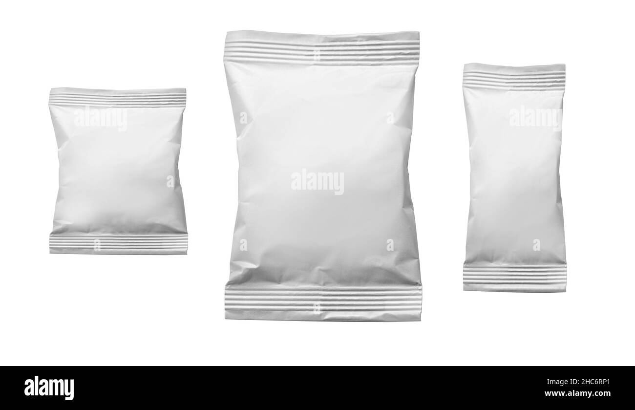 Set of White paper package isolated on white background Stock Photo - Alamy