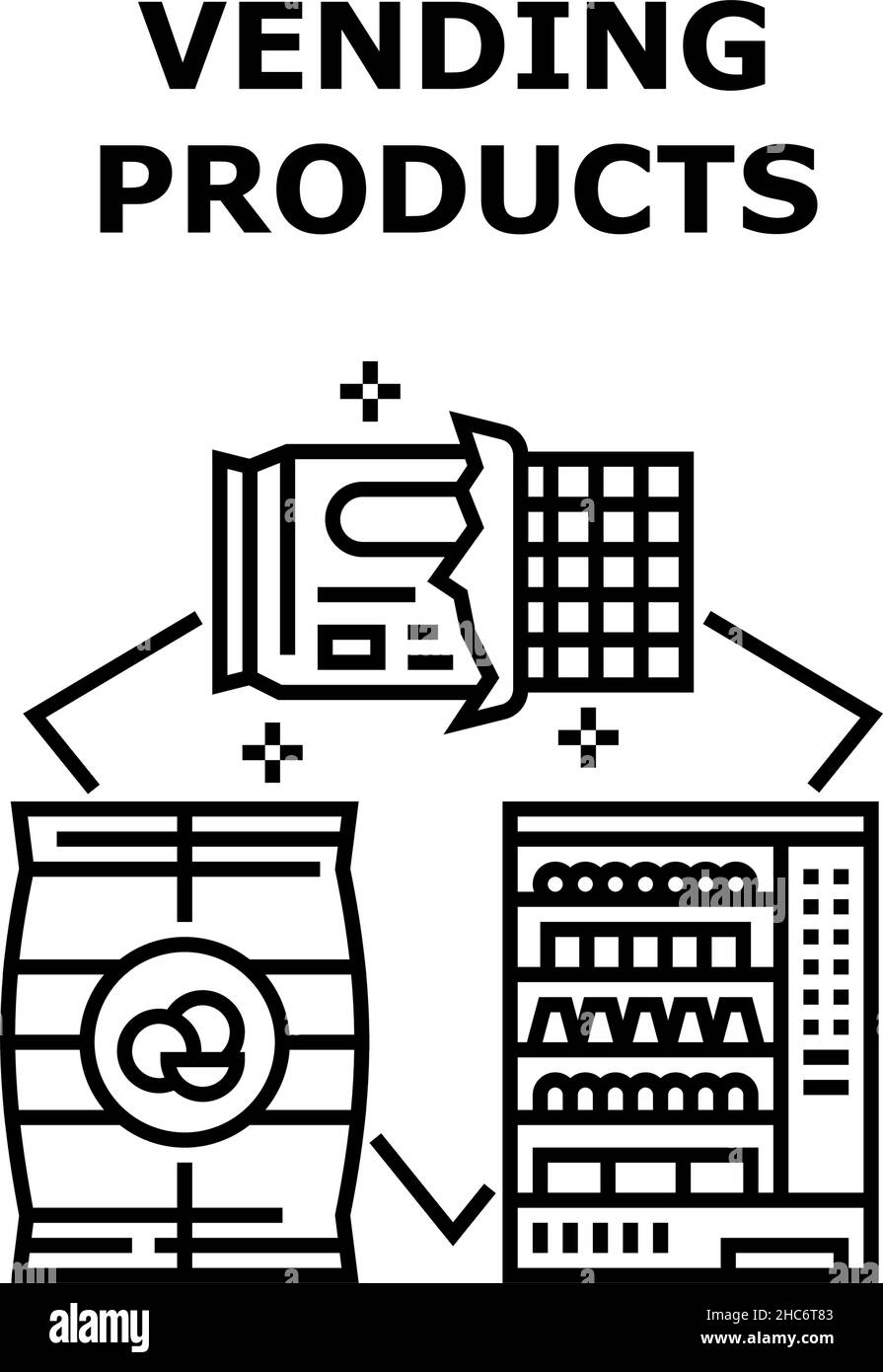 Vending Products Vector Concept Black Illustration Stock Vector Image ...