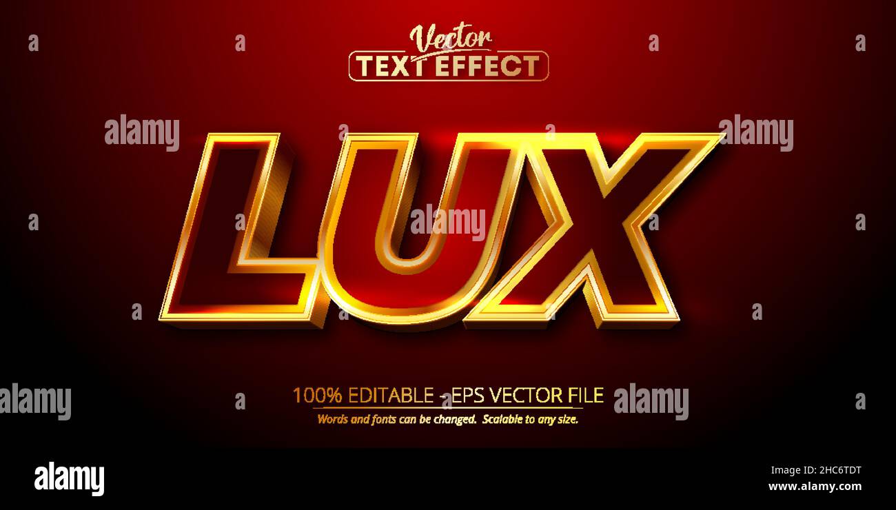 Lux text, shiny gold style editable text effect Stock Vector Image ... Lux text, shiny gold style editable text effect Stock Vector Image ...