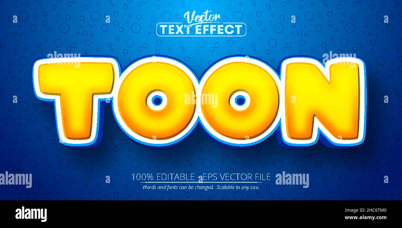 Toon text, cartoon style editable text effect Stock Vector Image & Art ...