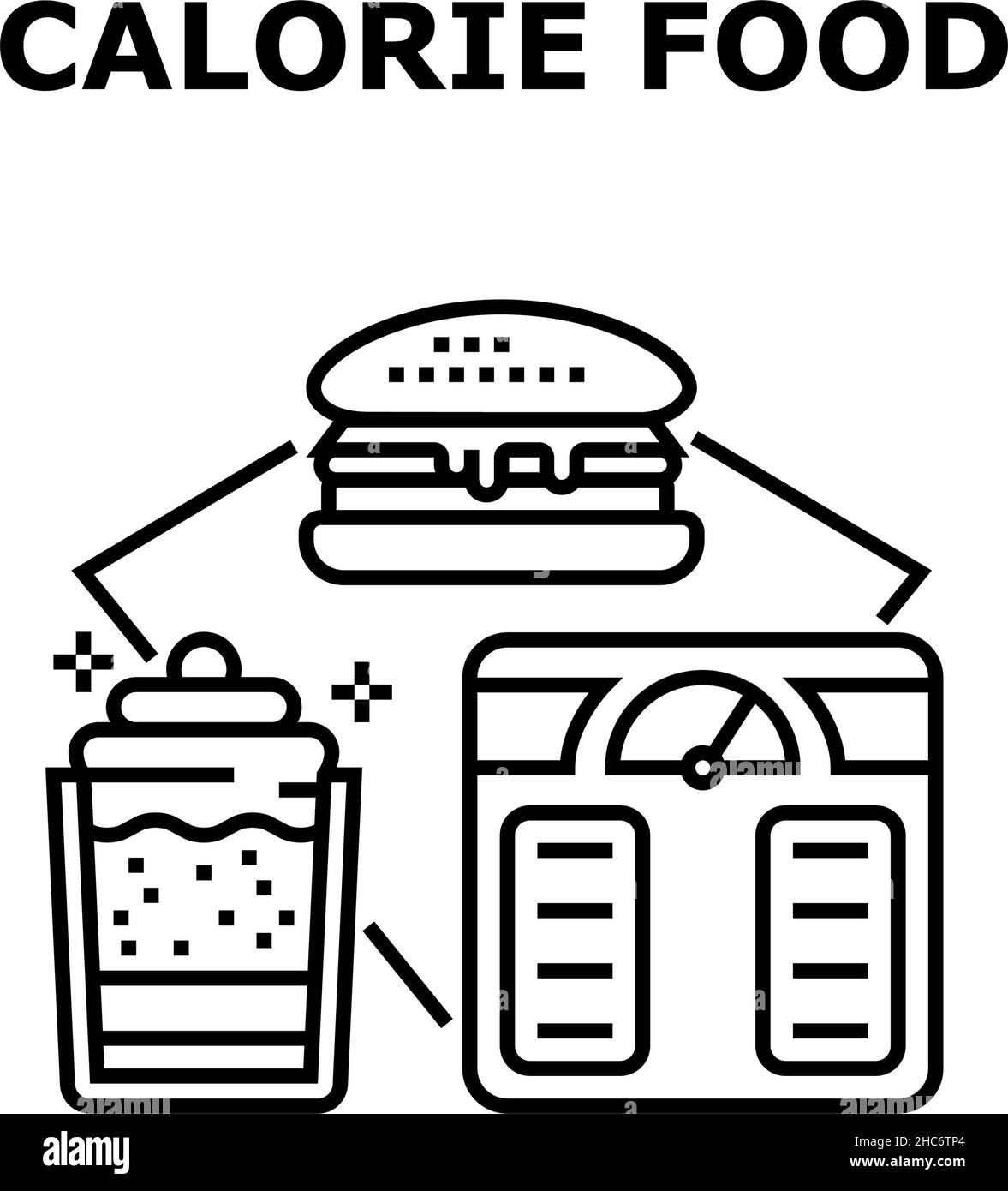 Calorie Food Vector Concept Black Illustration Stock Vector Image & Art ...