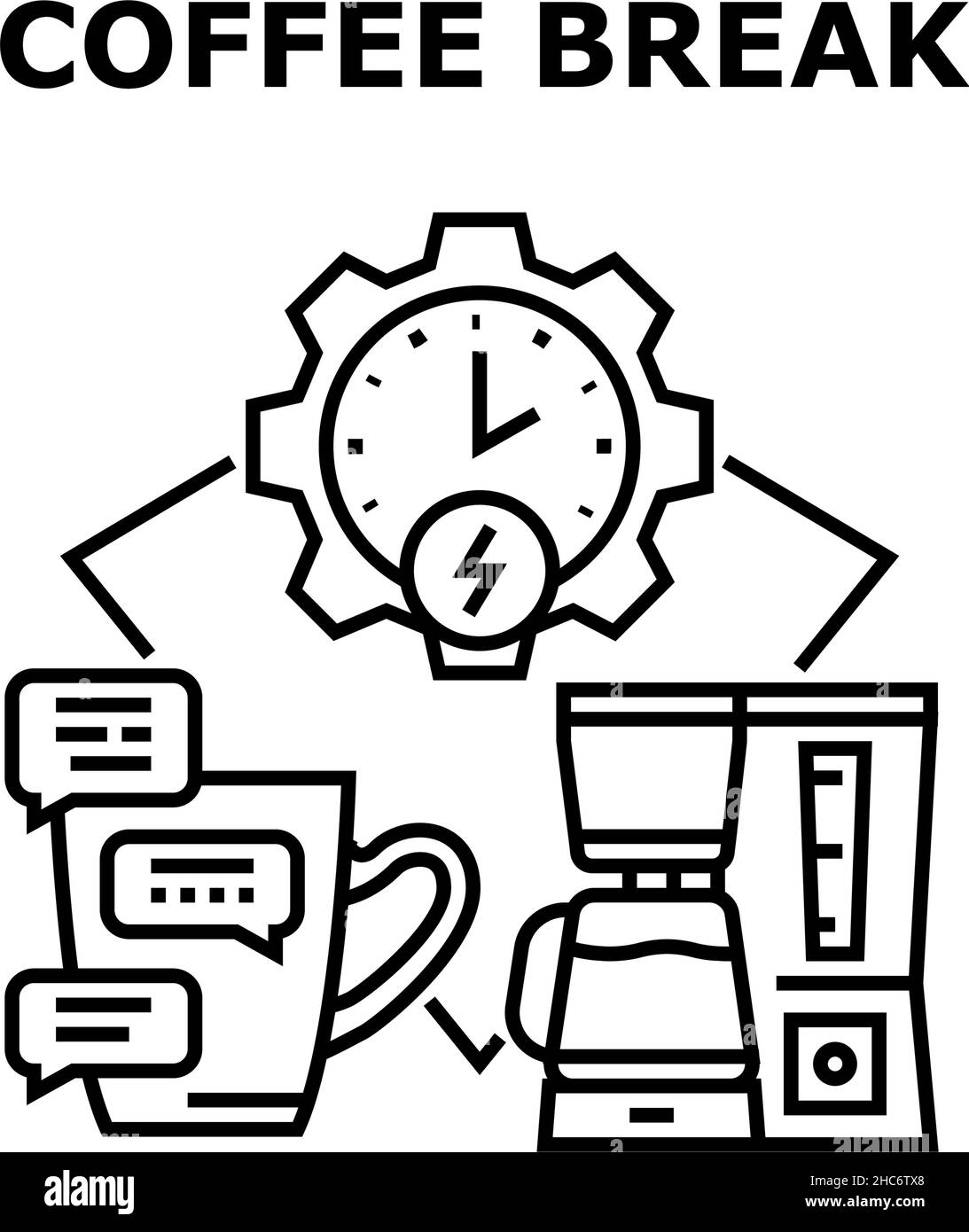 Coffee Break Vector Concept Black Illustration Stock Vector Image & Art ...