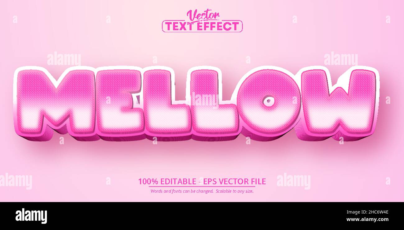 Mellow text, cartoon style editable text effect Stock Vector Image ...