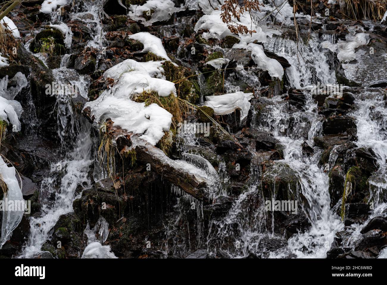 detail of winter waterfall in nature Stock Photo - Alamy