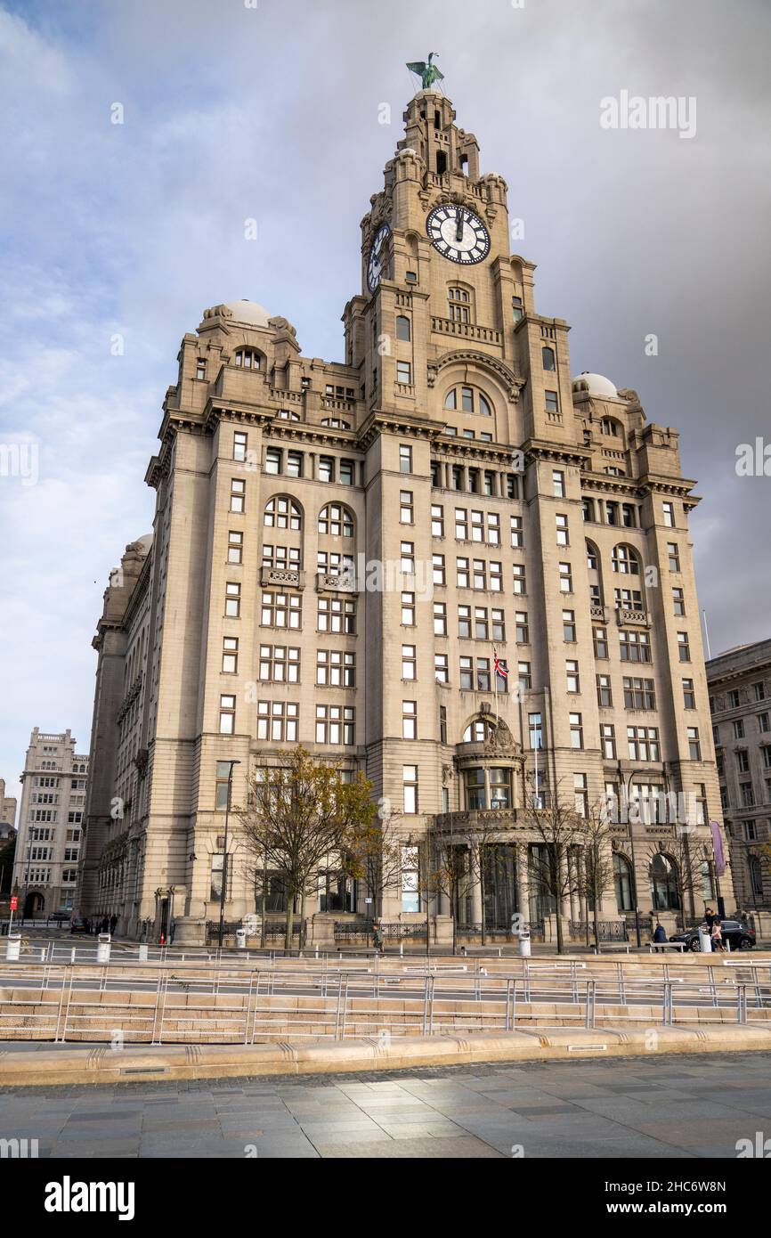 Beautiful view of the Liver Building in Liverpool, England Stock Photo ...