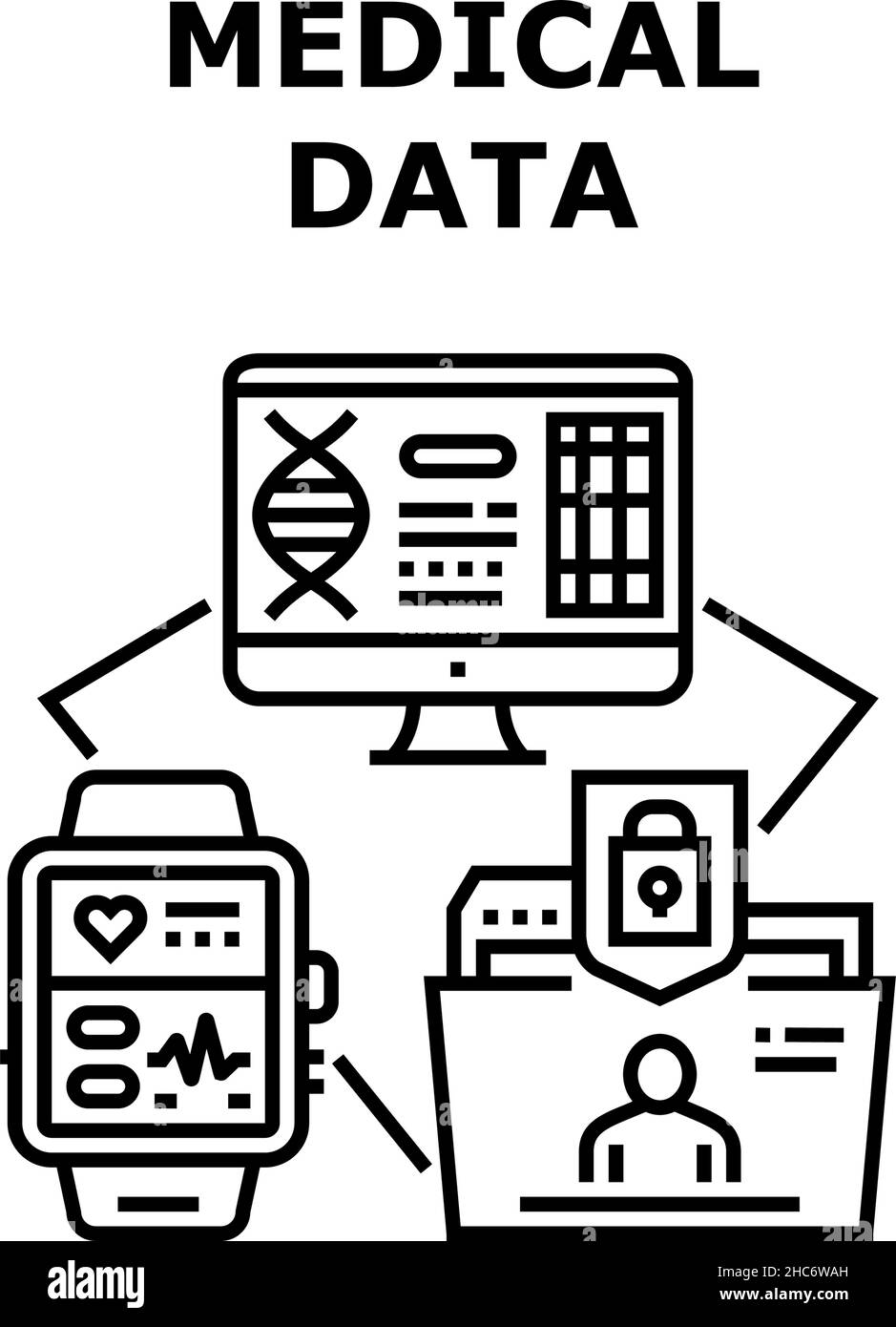 Medical Data Vector Concept Black Illustration Stock Vector Image And Art