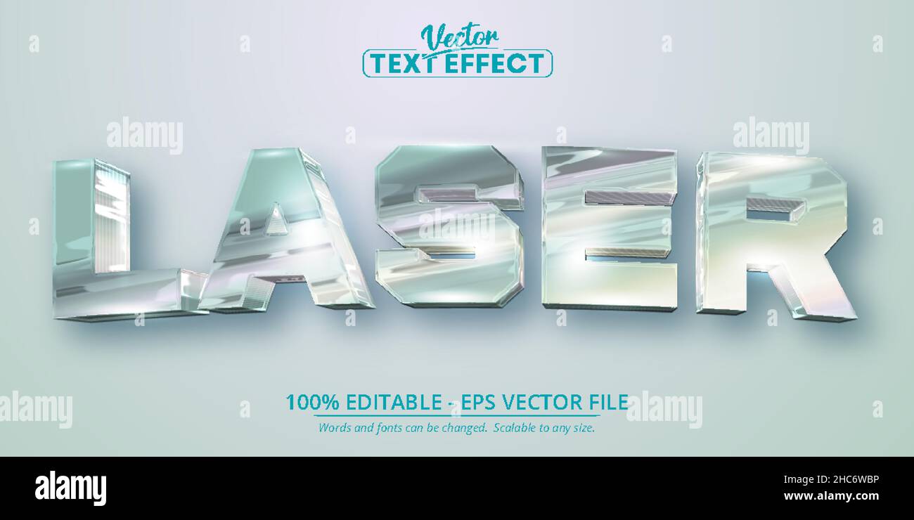 Laser text, holographic iridescent color wrinkled foil style editable ...