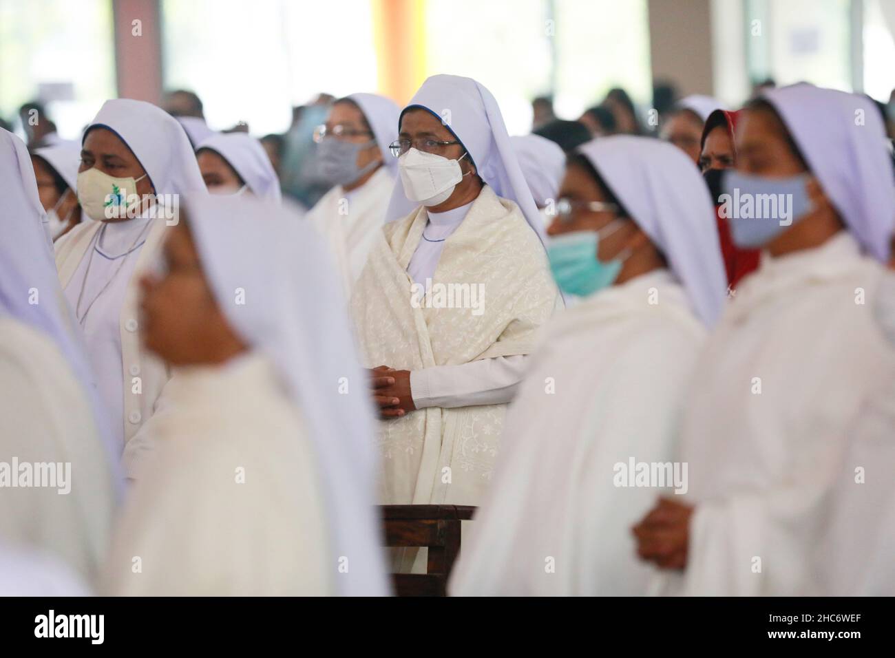 Bangladeshi Christian People offering prayer in Church during Christmas ...