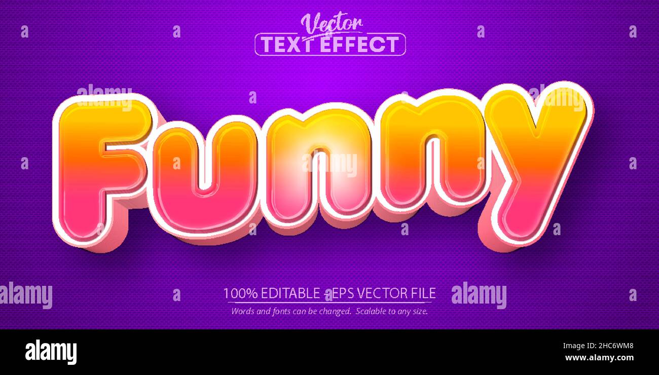 Funny text, cartoon style editable text effect Stock Vector Image & Art ...
