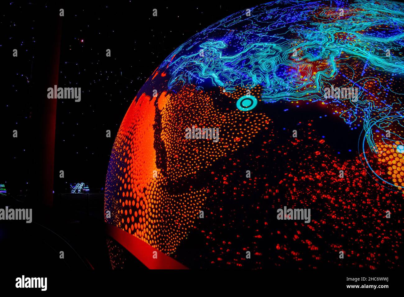 Layout of the world displayed in the Alif Pavilion of Expo 2020 in ...