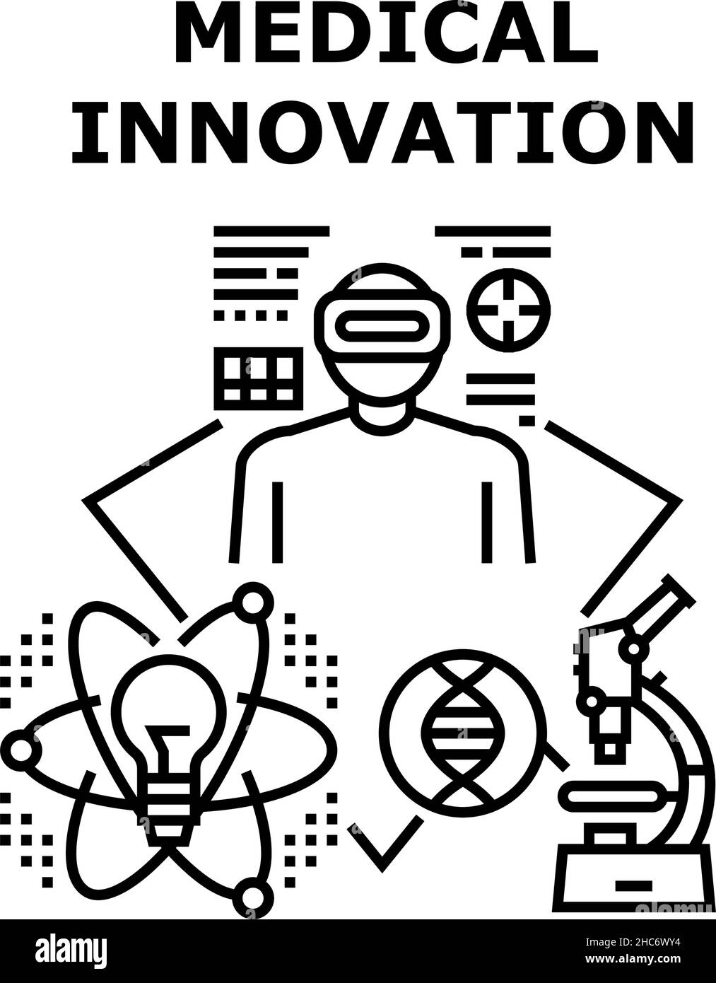 Medical technology concept doctor working Black and White Stock Photos ...