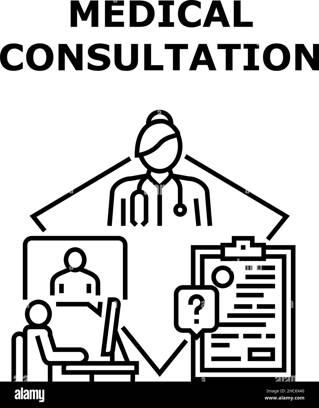 Medical technology concept doctor working Black and White Stock Photos ...