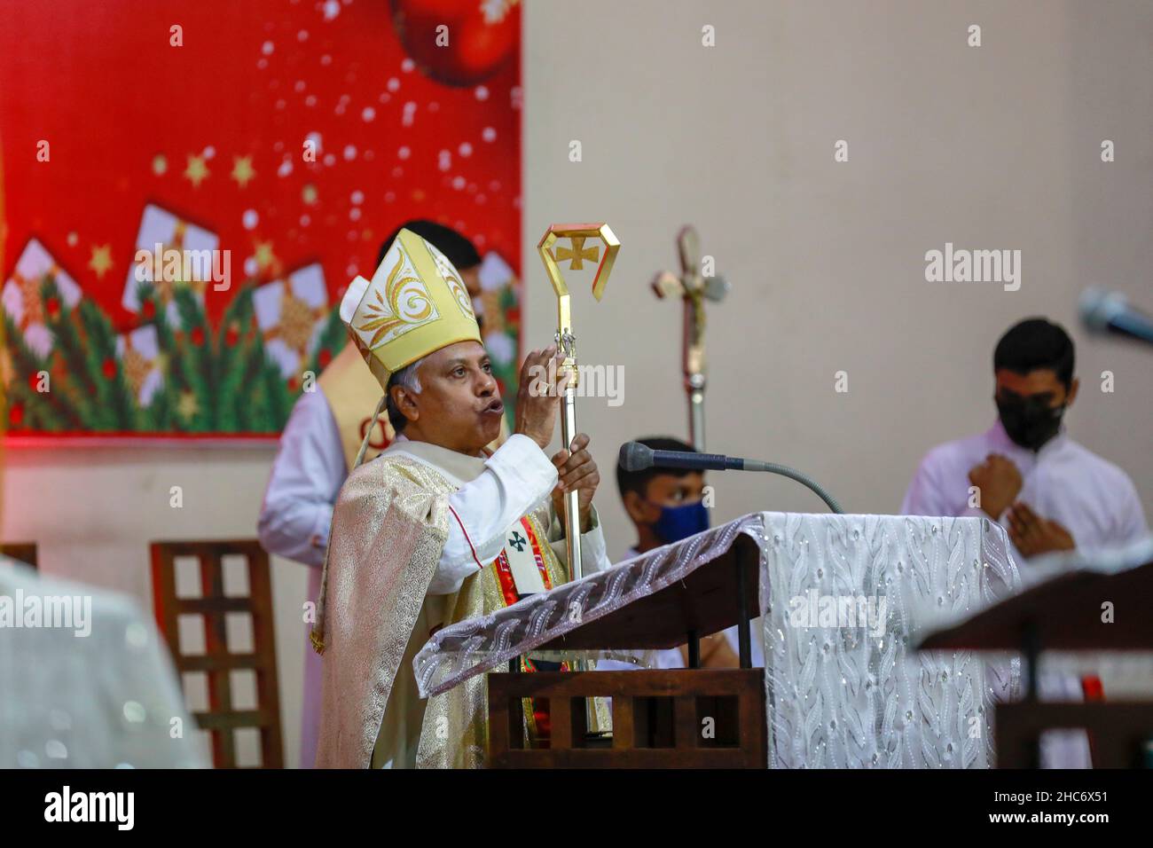 Bangladeshi Christian People offering prayer in Church during Christmas ...