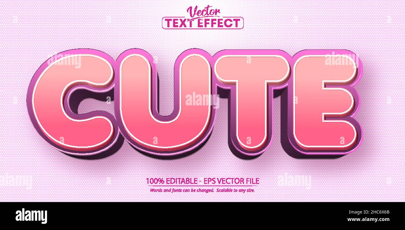 Cute text, cartoon style editable text effect Stock Vector Image & Art ...