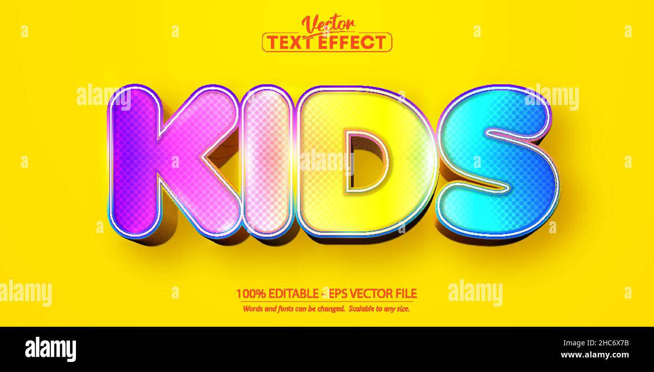 Kids editable text effect hi-res stock photography and images - Alamy