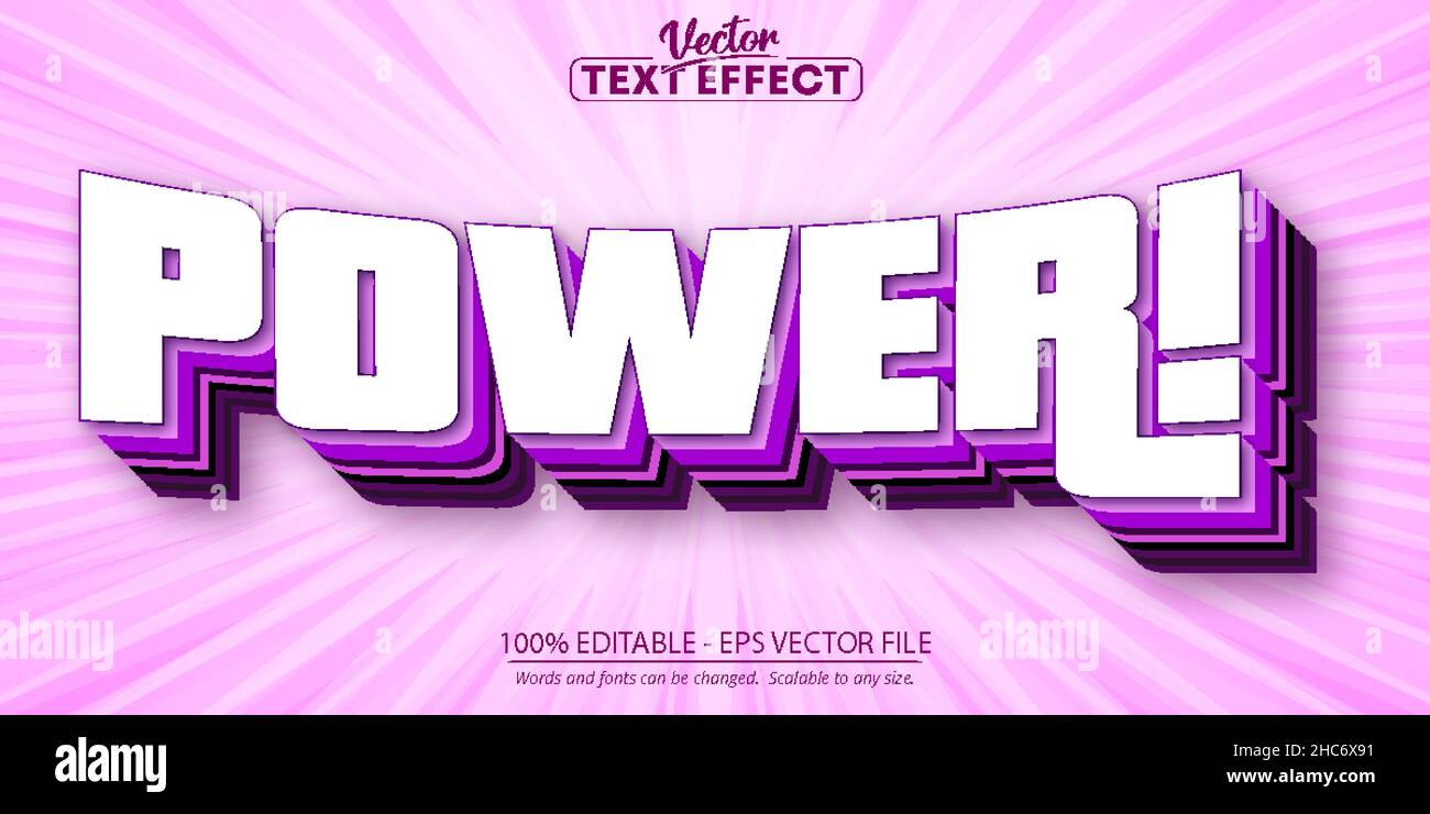 Power text effect editable hi-res stock photography and images - Alamy