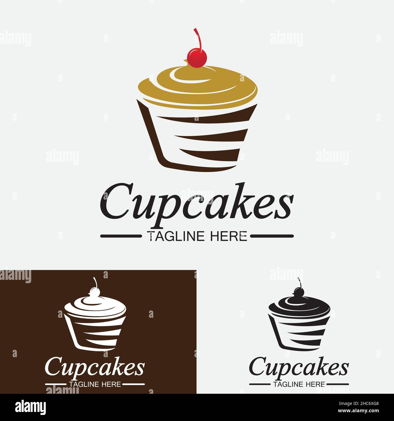 Cupcake Logo Design Vector Template Cupcakes Bakery Icon Stock Vector