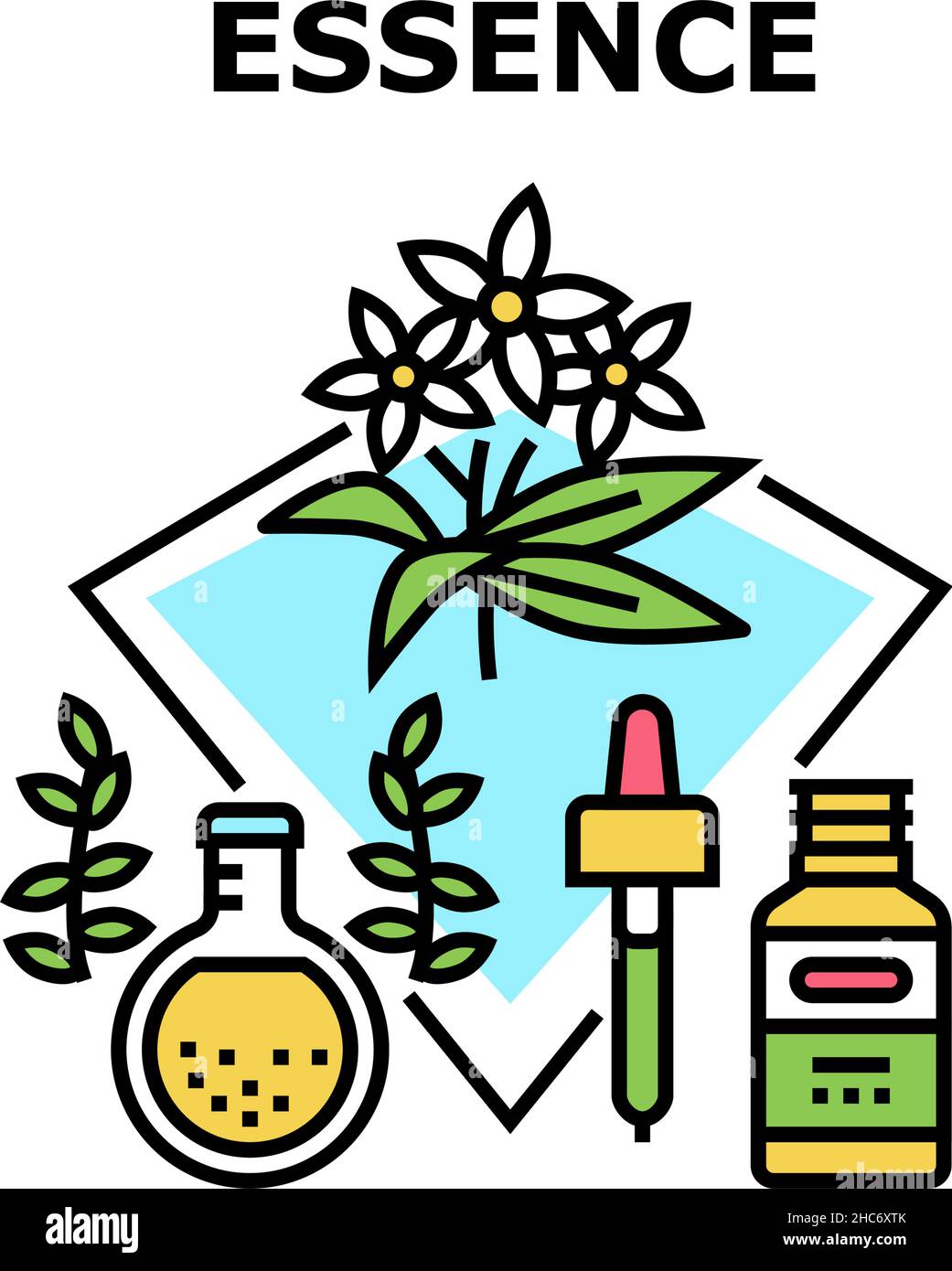 Essence Cosmetic Vector Concept Color Illustration Stock Vector Image ...