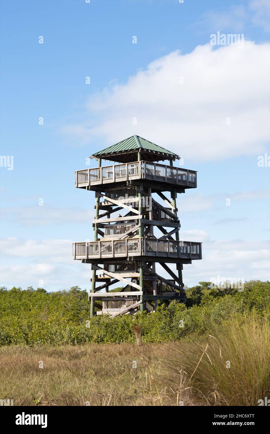 The observation tower at Robinson Preserve in Bradenton, Florida Stock ...