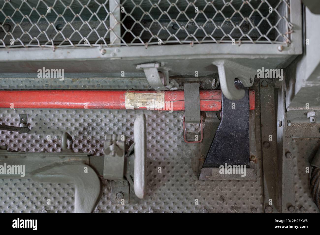 Detail of a red ax from a military tank Stock Photo - Alamy