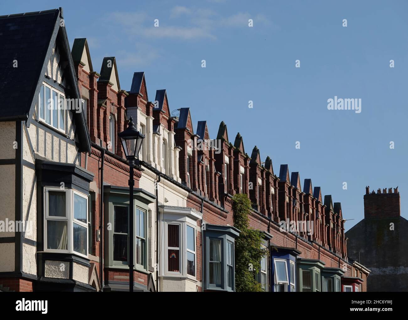 Victorian era terraced housing in Saltburn-by-the-Sea, North Yorkshire ...