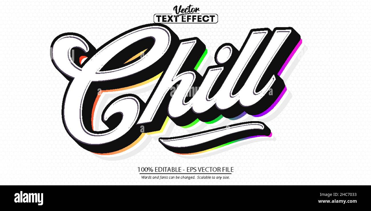 Chill text style, minimalistic style editable text effect Stock Vector ...