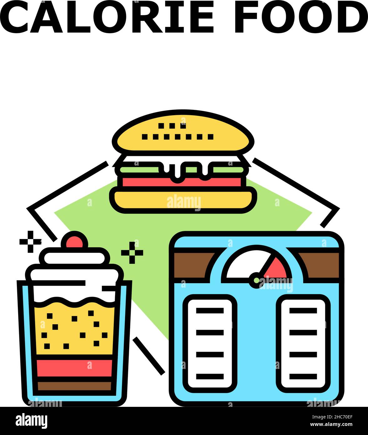 Calorie Food Vector Concept Color Illustration Stock Vector Image & Art ...