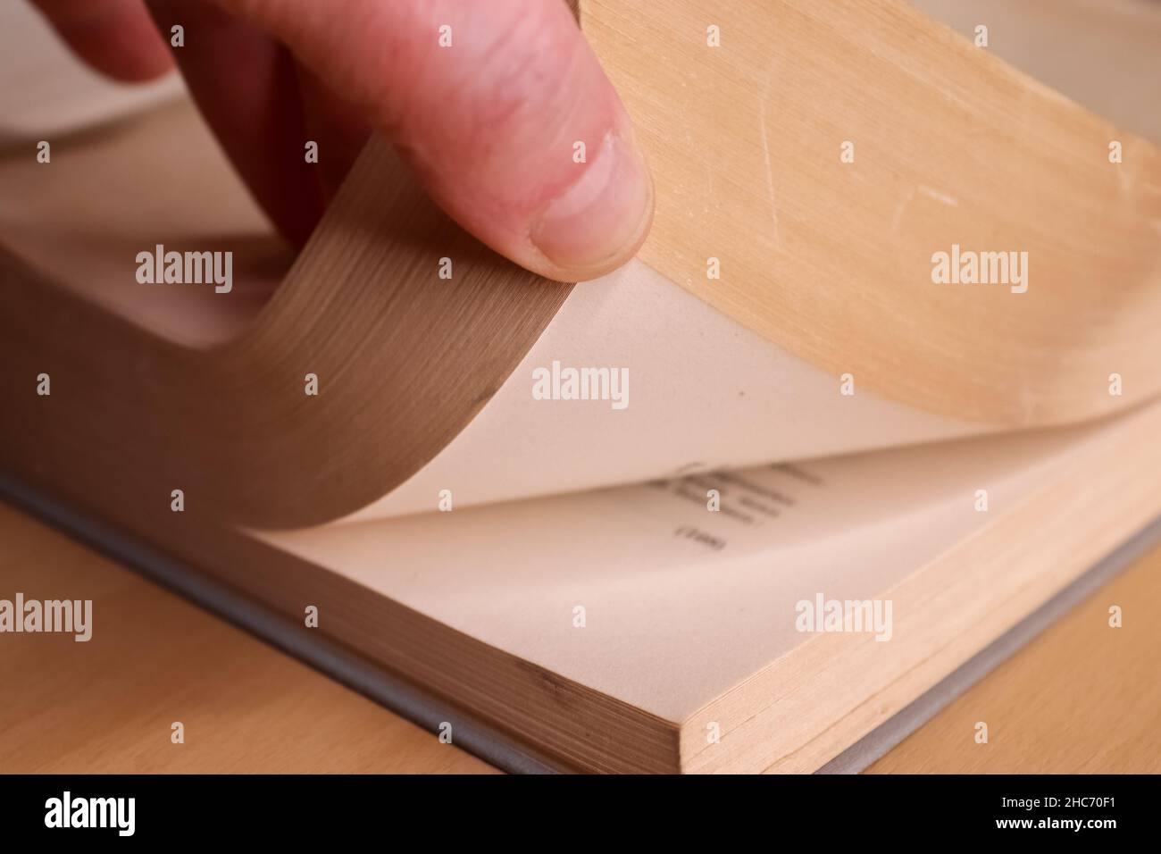 Selective focus view of an old thick german mathematics book with a ...