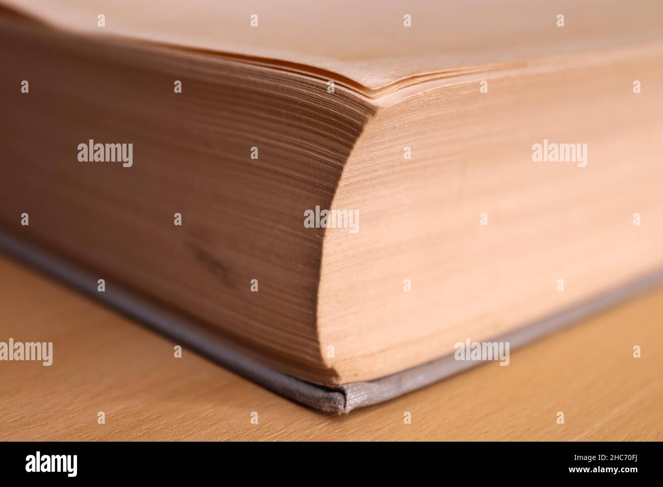 Selective focus view of an old thick german mathematics book with a ...