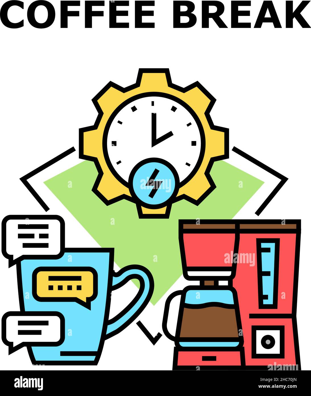 Coffee Break Vector Concept Color Illustration Stock Vector Image & Art ...