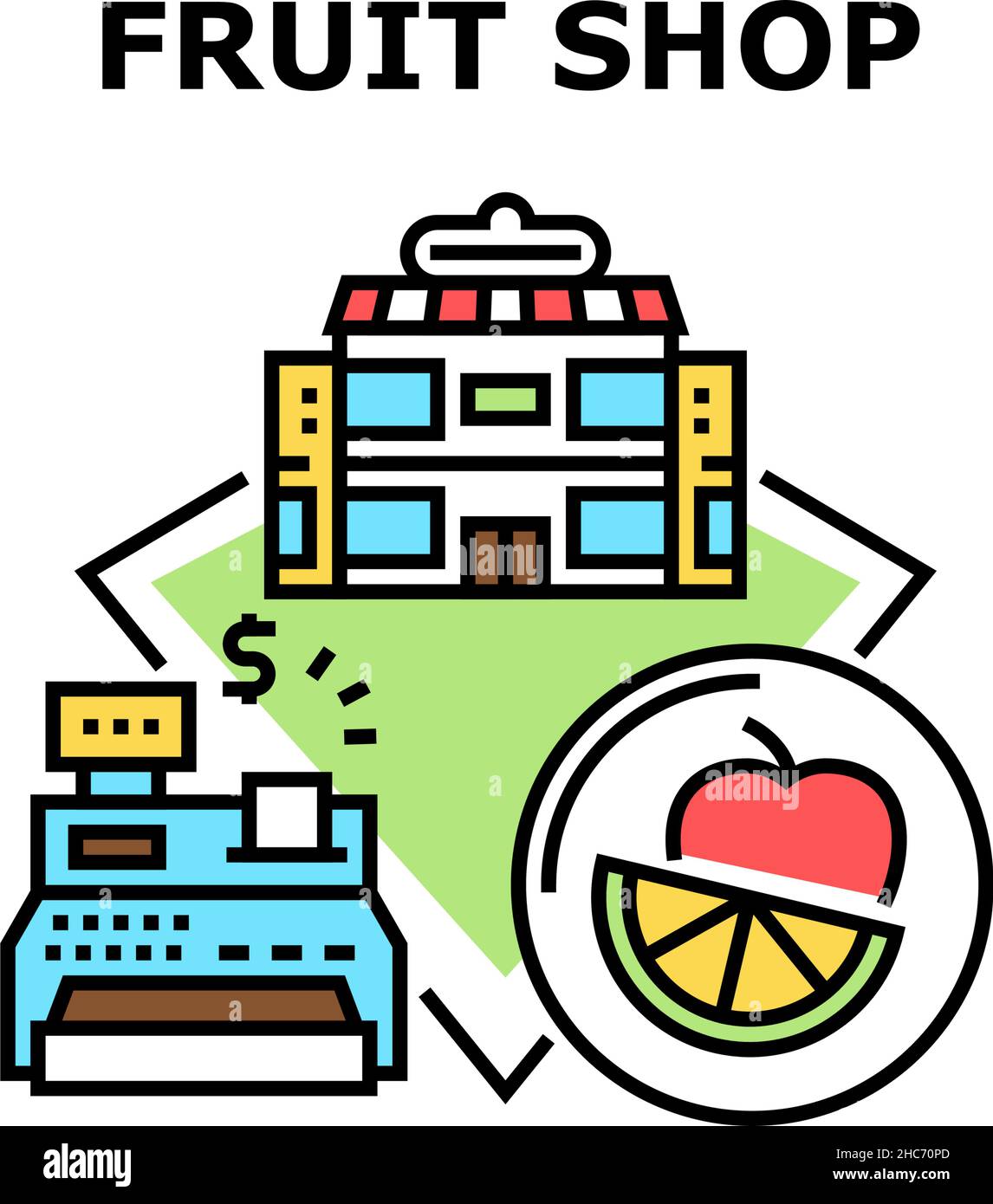 Fruit Shop Sale Vector Concept Color Illustration Stock Vector Image ...