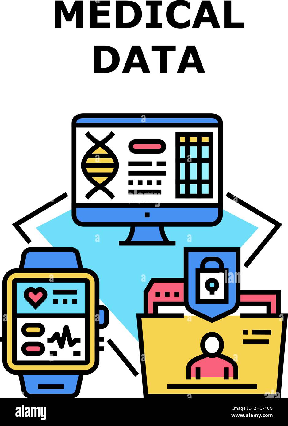 Medical Data Vector Concept Color Illustration Stock Vector Image & Art ...