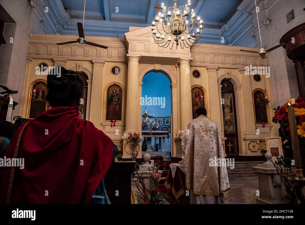 Kolkata, West Bengal, India. 24th Dec, 2021. Different moments of mass ...