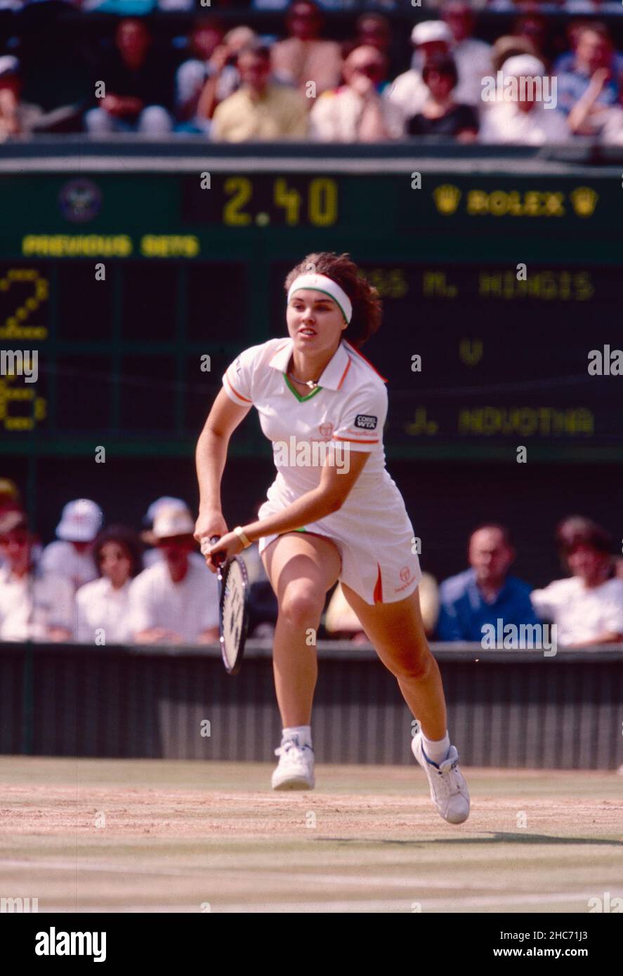 Swiss tennis player Martina Hingis, Wimbledon, UK 1997 Stock Photo - Alamy