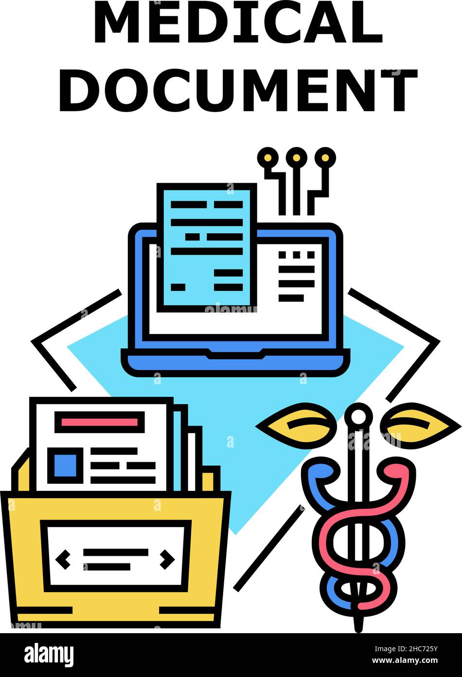 Medical Document Vector Concept Color Illustration Stock Vector Image ...
