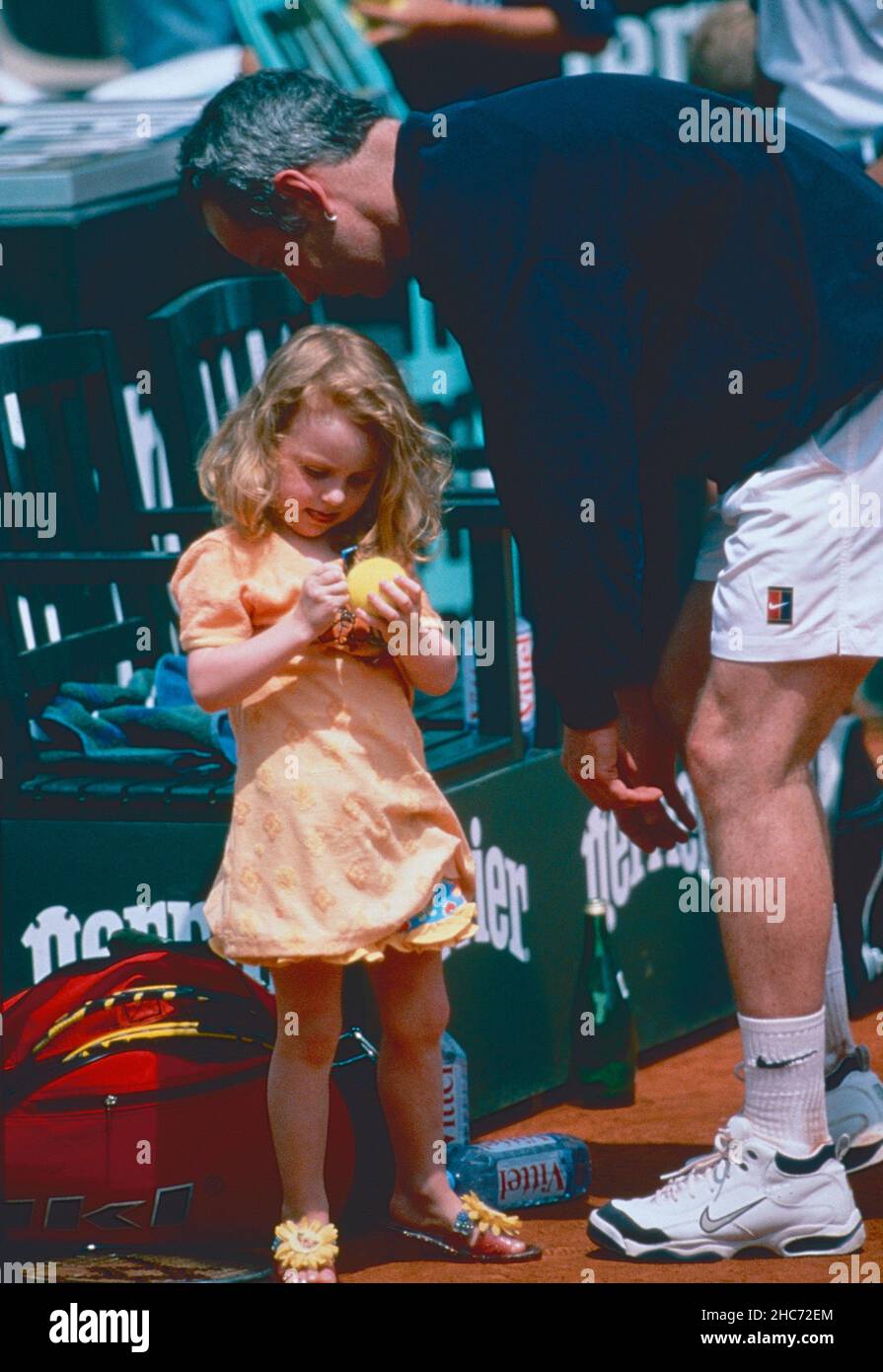 American tennis player John McEnroe with his daughter Anna McEnroe ...