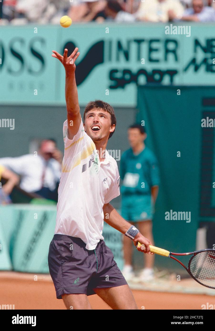 Croatian tennis player Goran Ivanisevic, Roland Garros, France 1992 ...