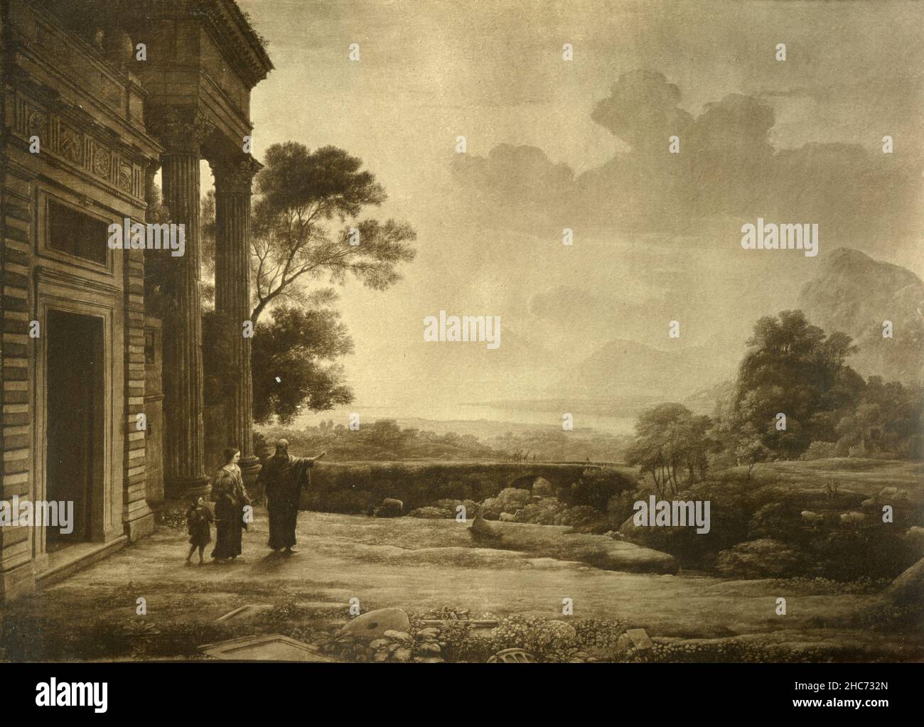 Morning landscape, painting by French artist Claude Lorrain, Munich ...