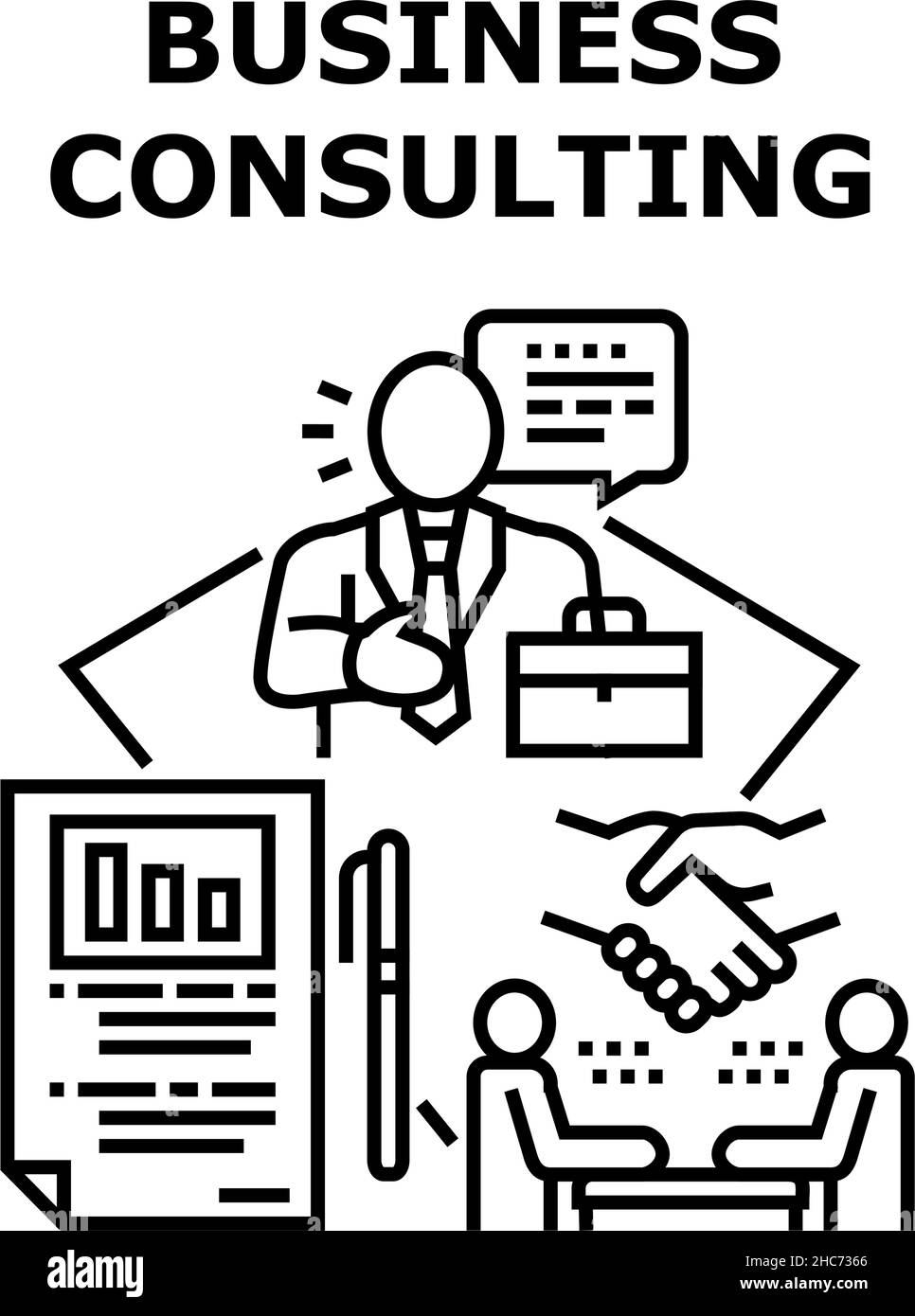 Business Consulting Concept Black Illustration Stock Vector Image & Art ...