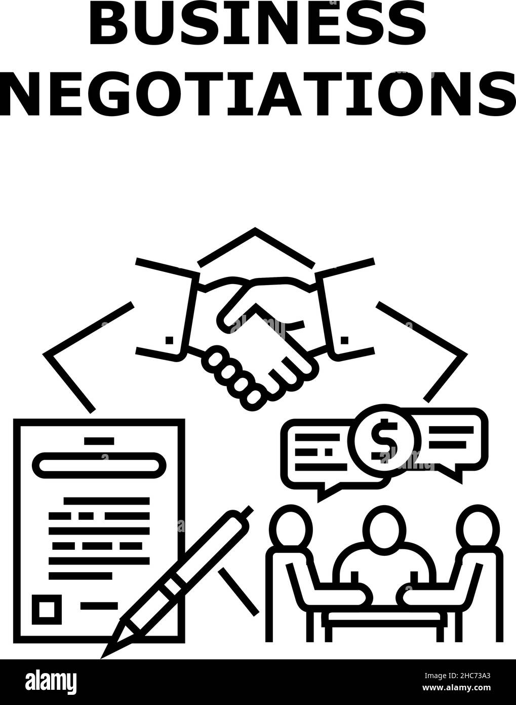 Business Negotiations Concept Black Illustration Stock Vector Image ... Business Negotiations Concept Black Illustration Stock Vector Image ...
