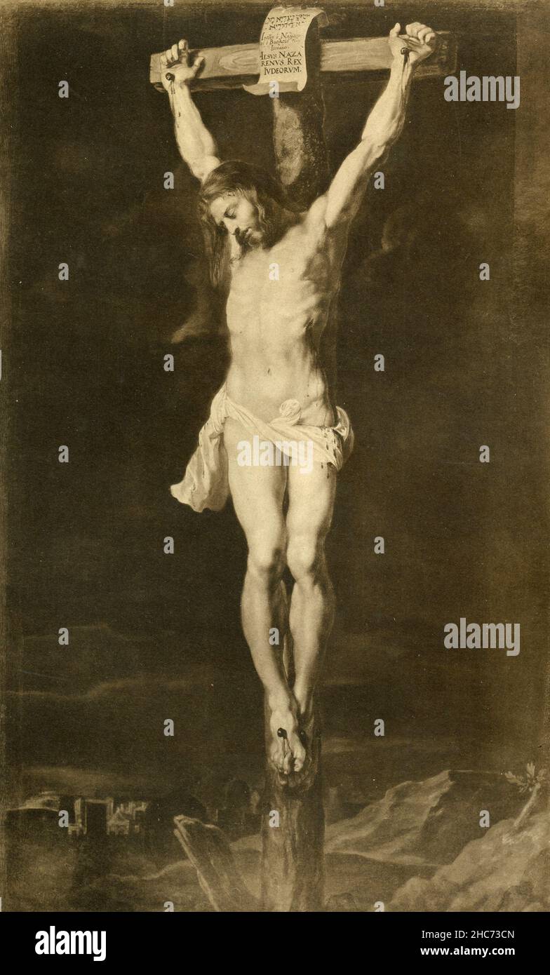 Jesus Christ on the Cross, painting by Flemish artist Peter Paul Rubens, Munich 1897 Stock Photo ...