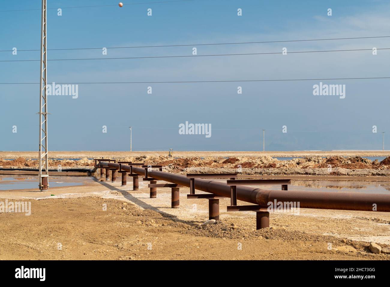 Dead Sea, Israel - October 30, 2021: Industrial facilities on the Dead ...